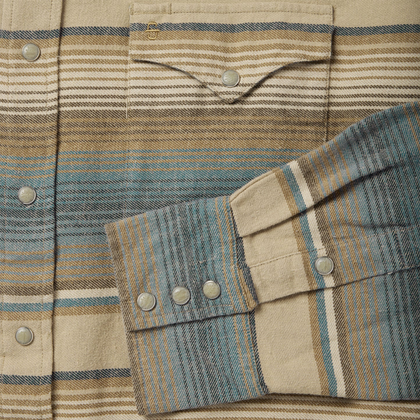 Blue Stripe Flannel Western Shirt | Stetson