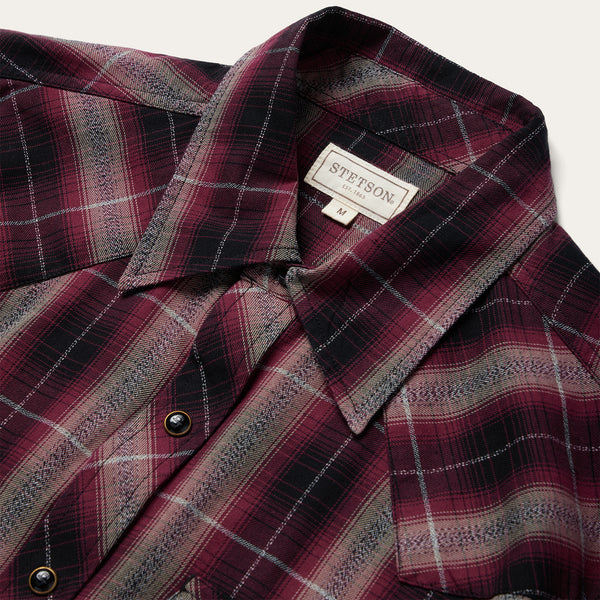 Red Marl Plaid Western Shirt | Stetson