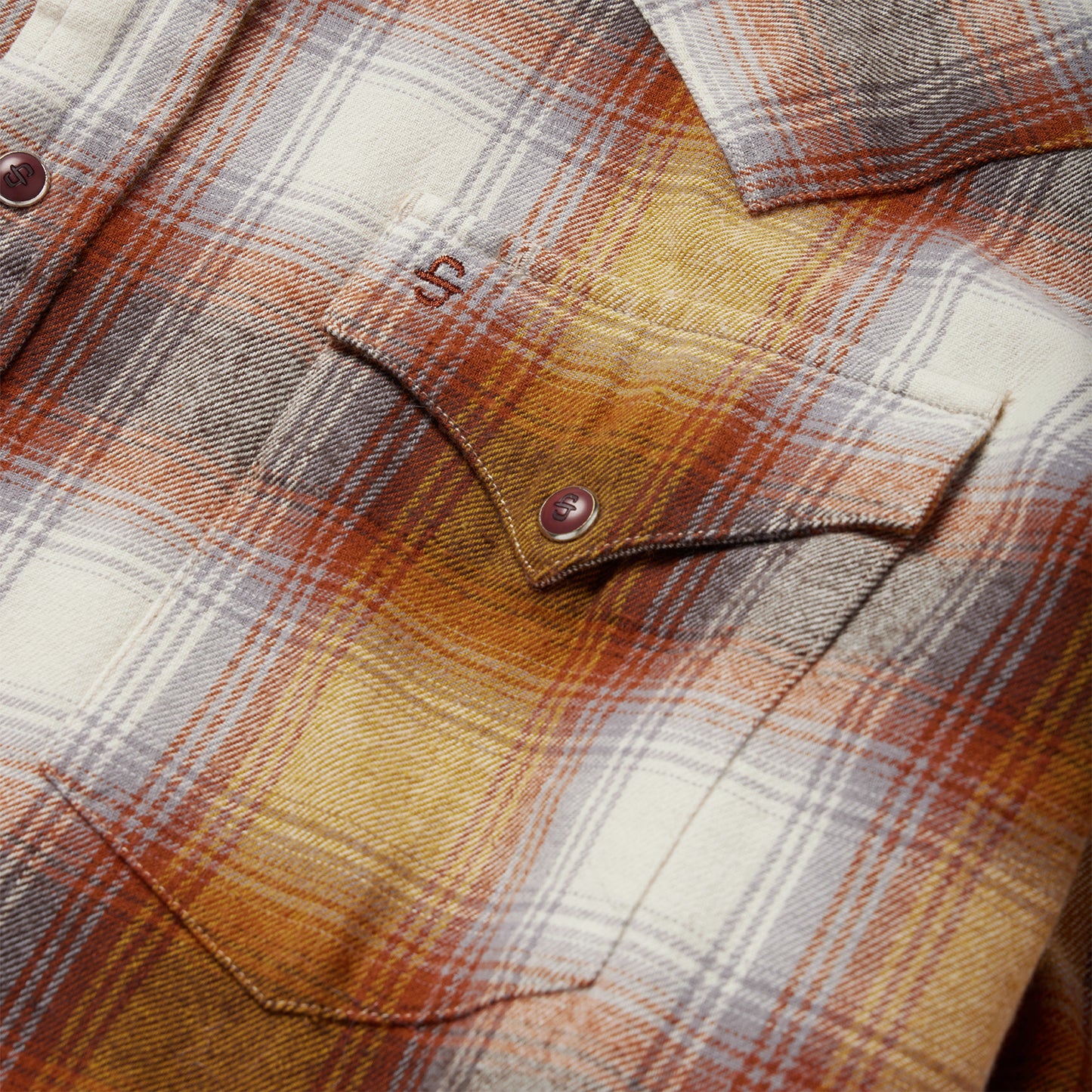 Rust Plaid Flannel Western Shirt | Stetson
