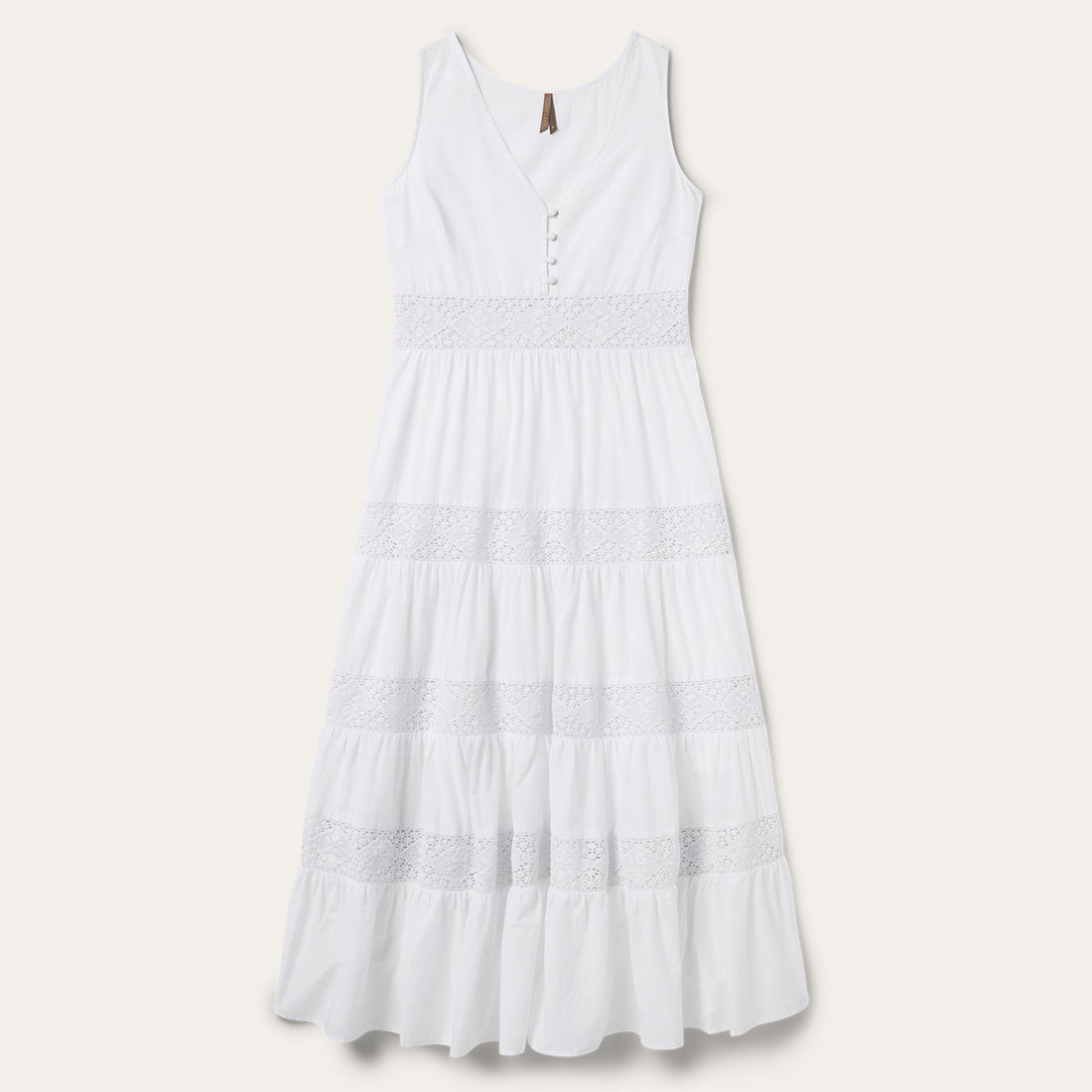 White Cotton Lawn Sleeveless Dress | Stetson