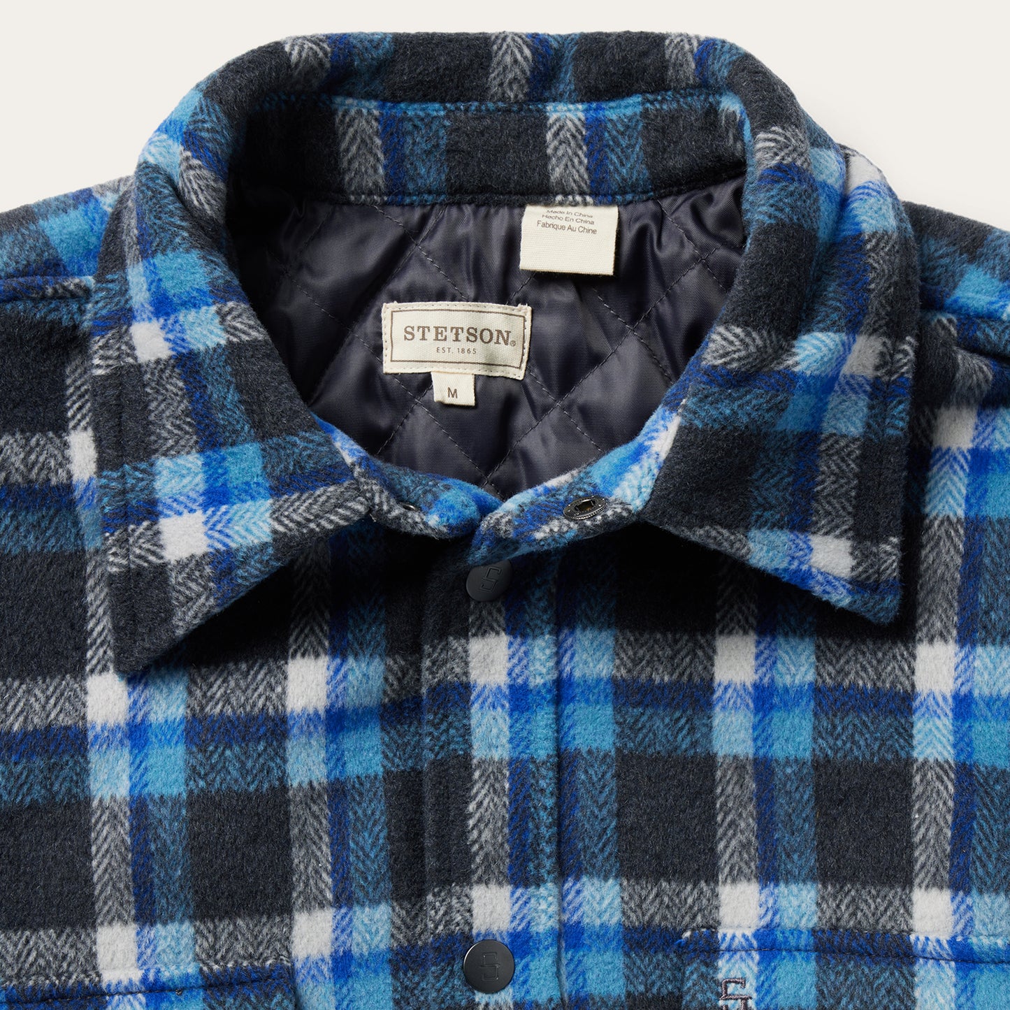 Blue Plaid Quilted Shirt Jacket | Stetson