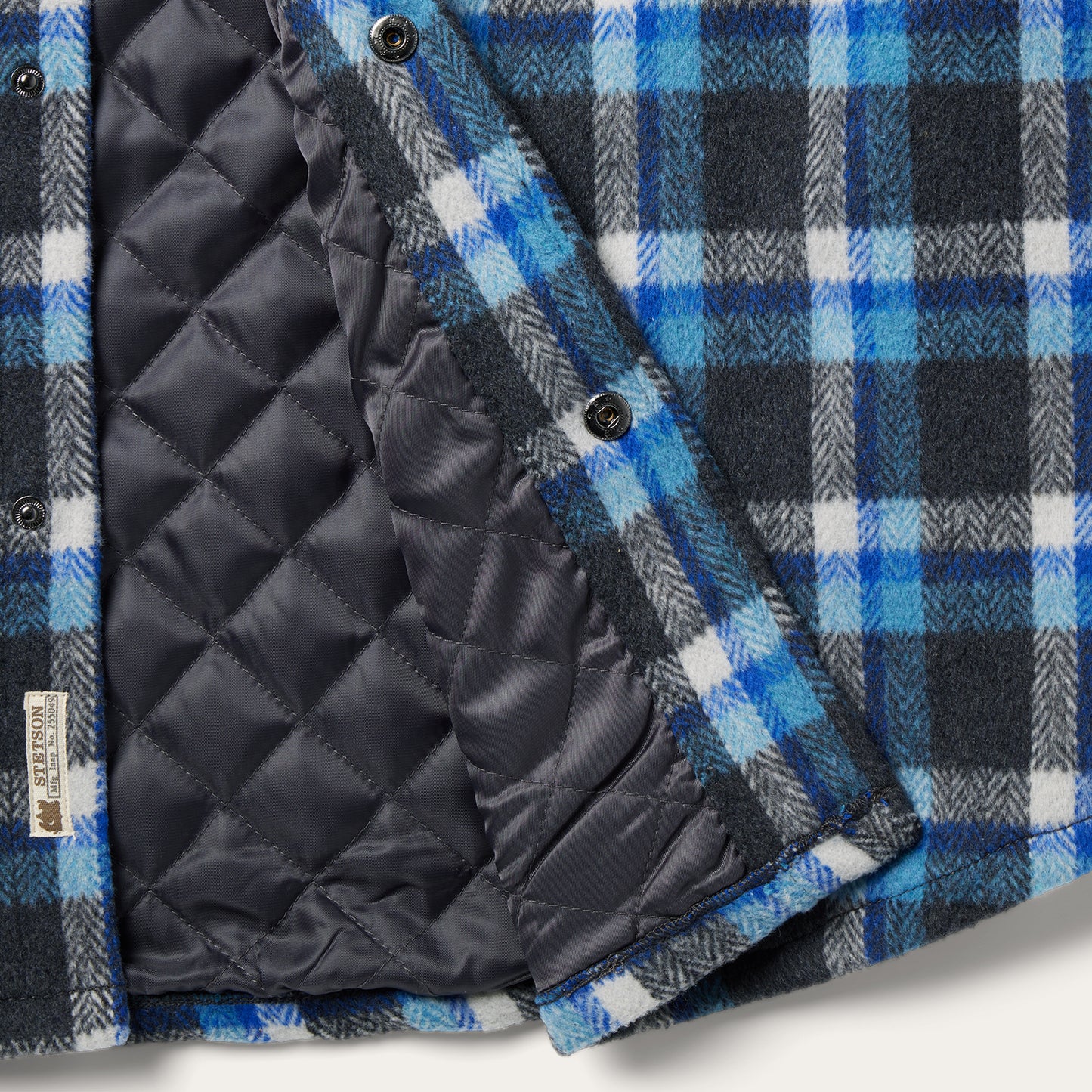 Blue Plaid Quilted Shirt Jacket | Stetson