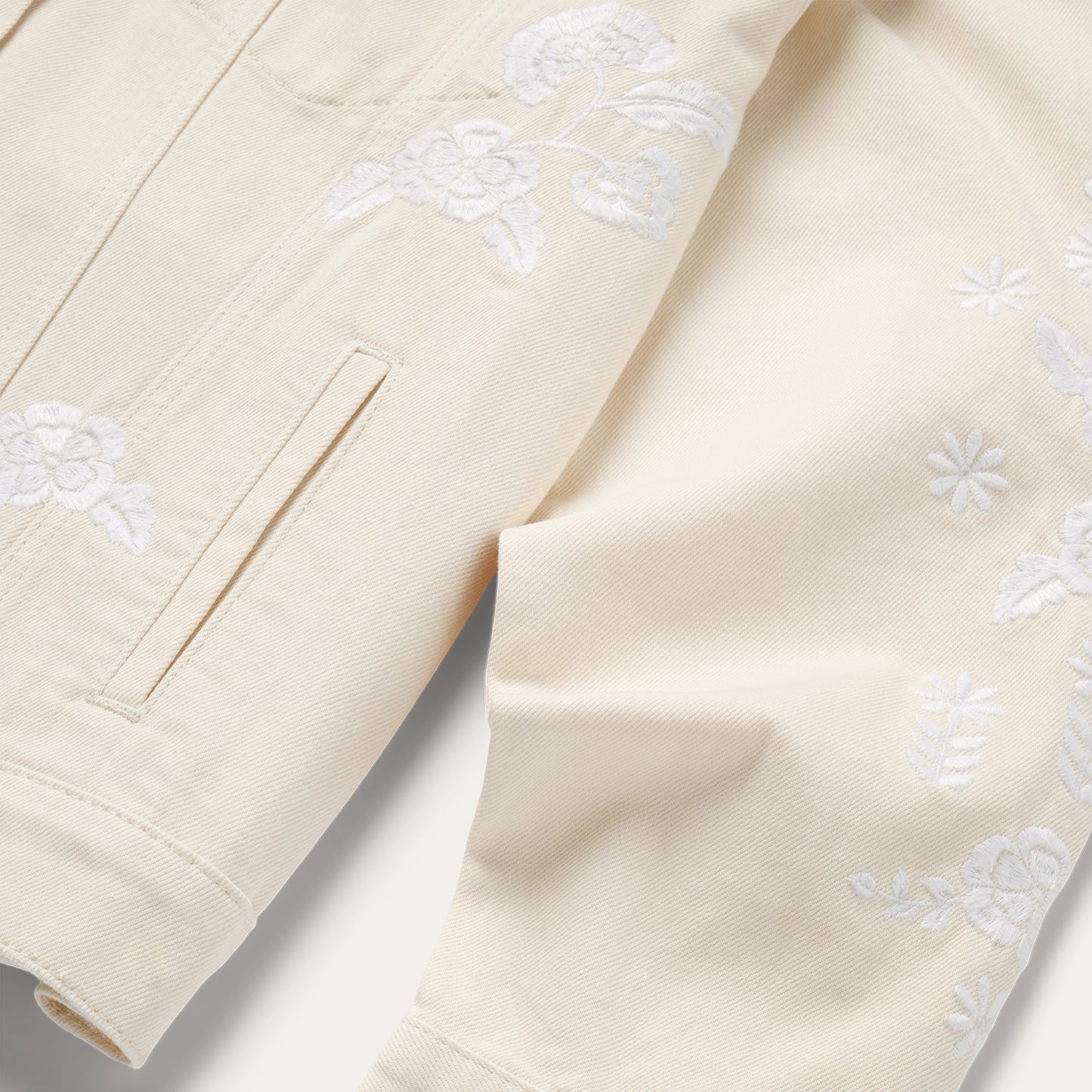 Embroidered Cream Denim Jacket | Stetson