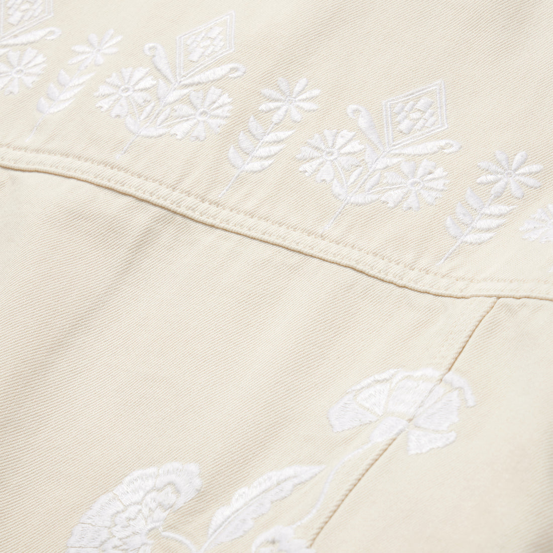 Embroidered Cream Denim Jacket | Stetson