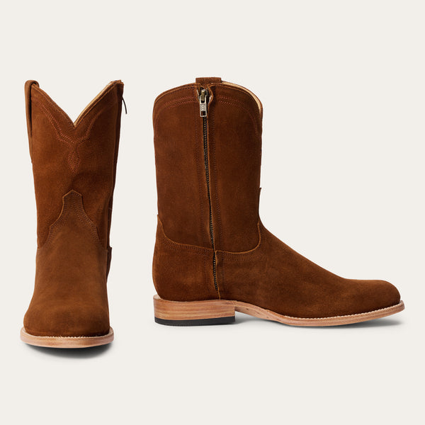Stetson Men's Rancher Zip Roper Boots in Suede Brown | Shop Now