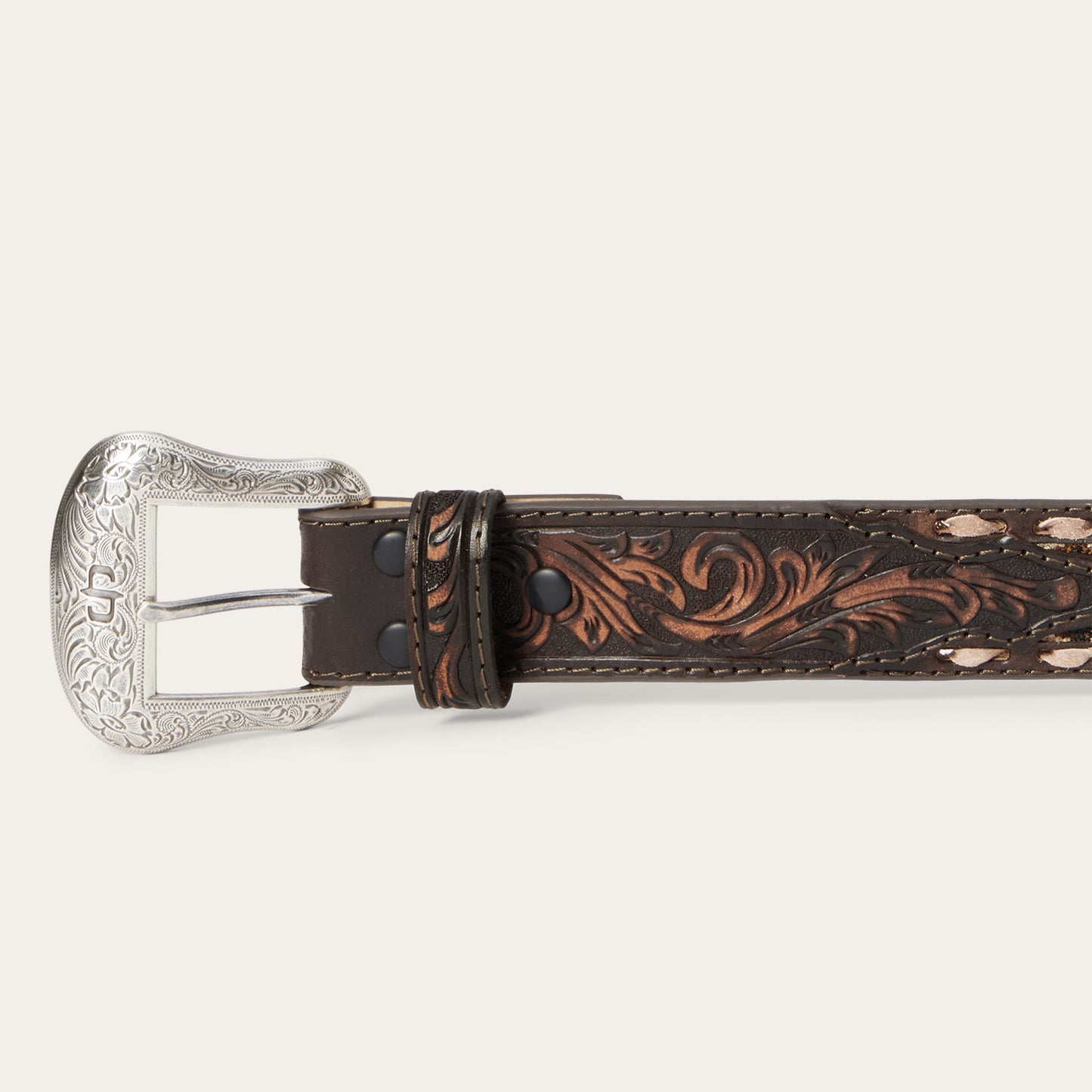 Embroidered Tooled Tab Belt | Stetson