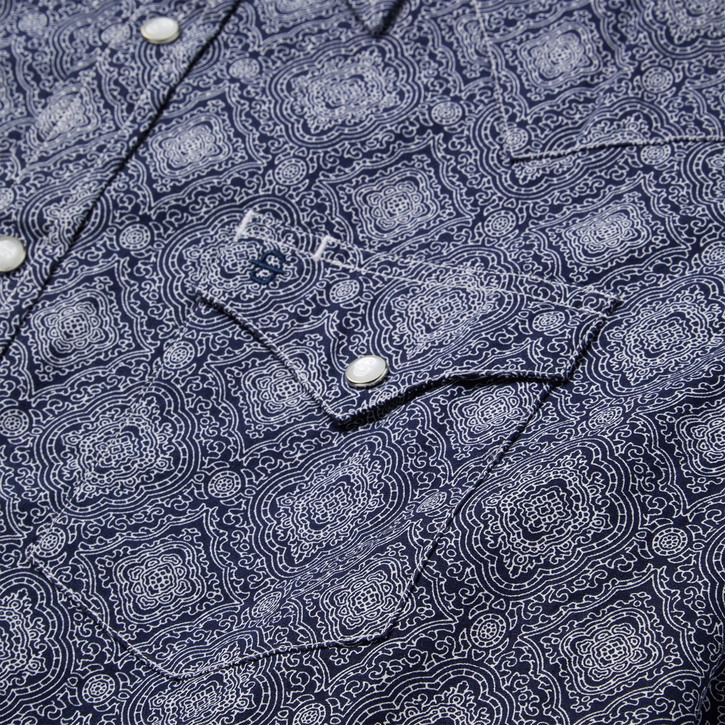 Blue Medallion Print Western Shirt | Stetson