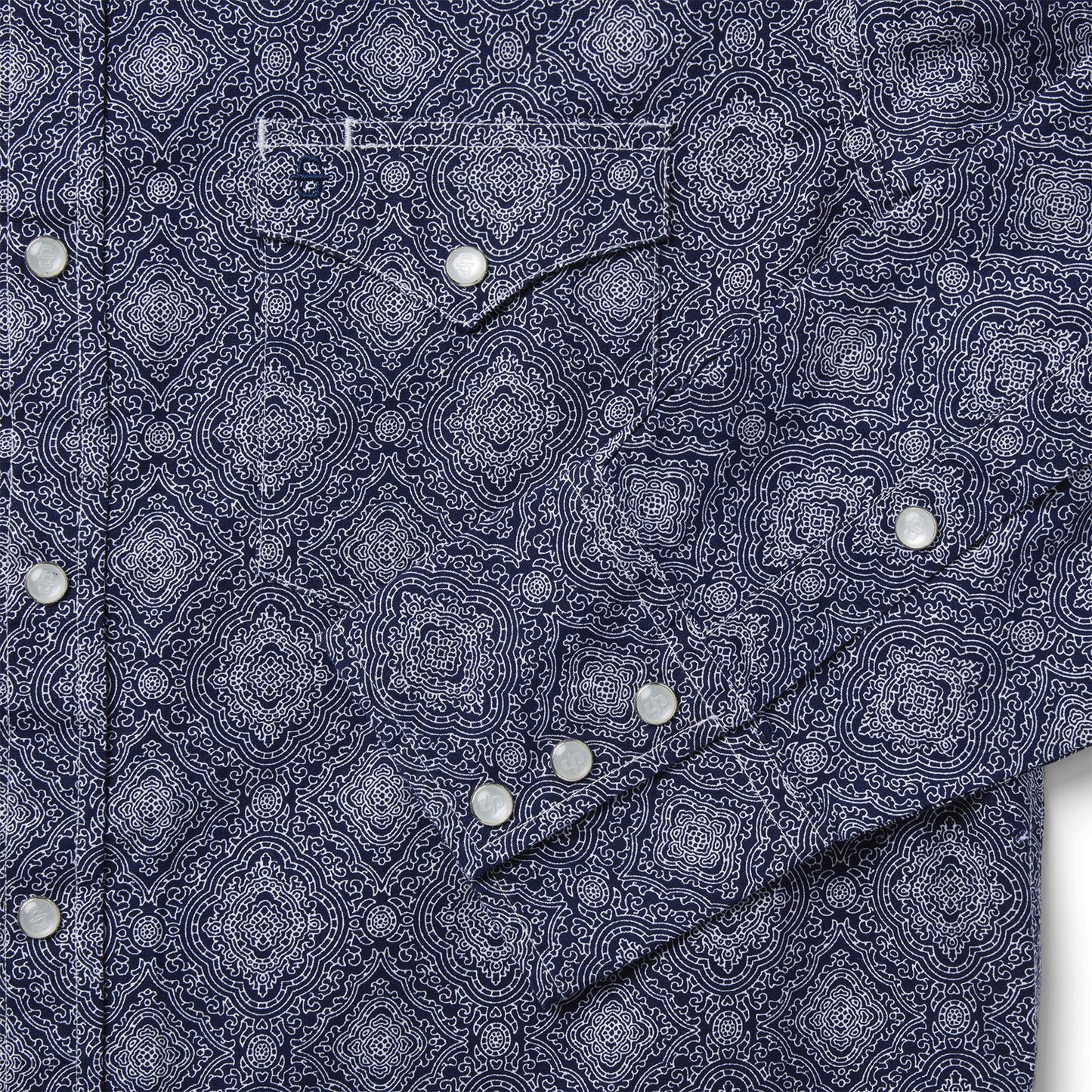 Blue Medallion Print Western Shirt | Stetson