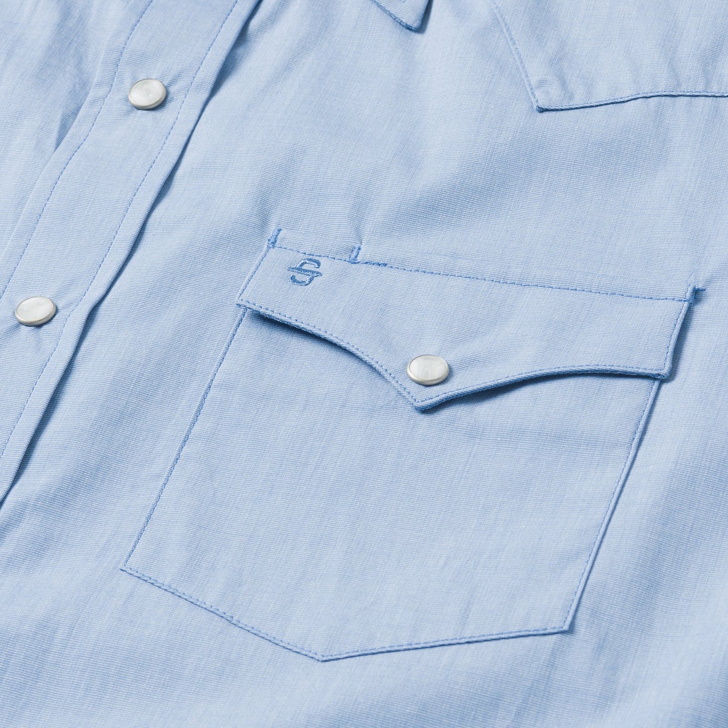 Blue End On End Solid Shirt | Stetson