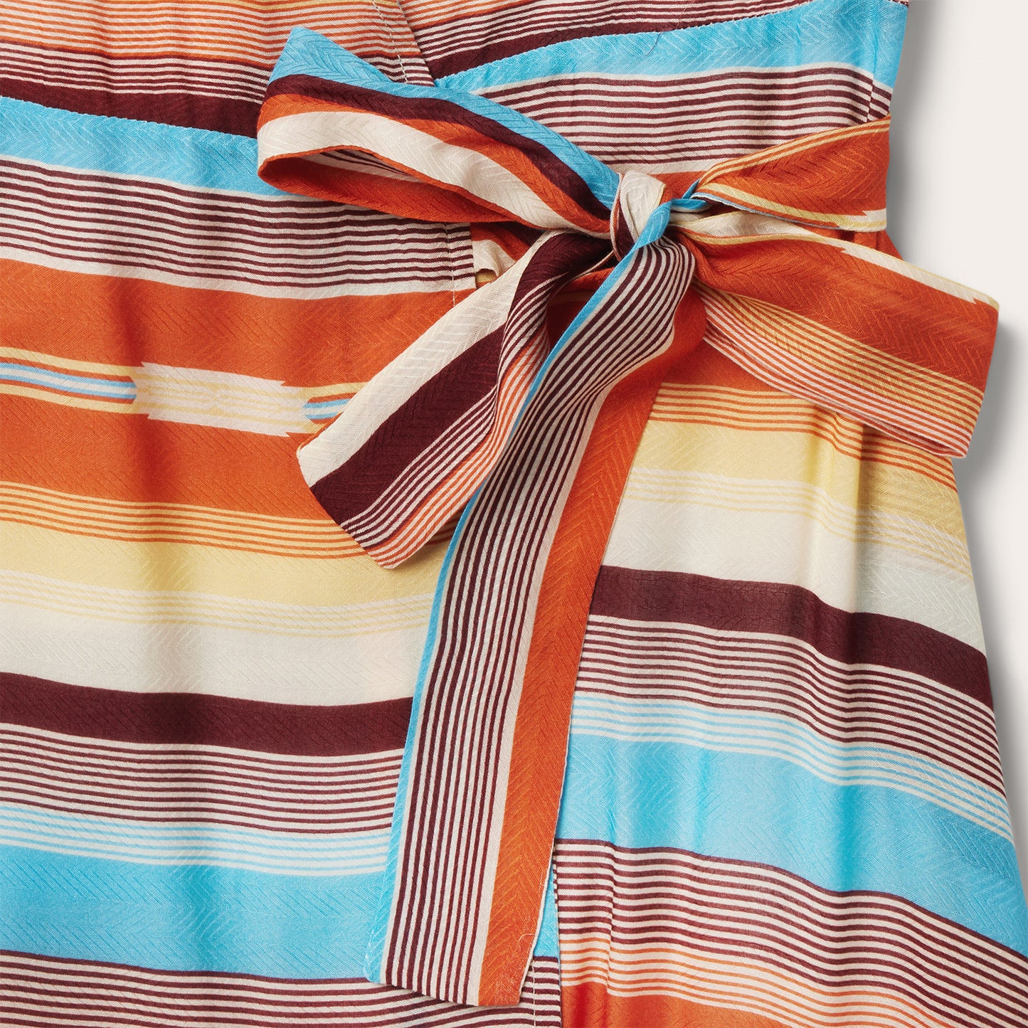 Sunset Serape Print Rayon Herringbone Wrap Front Dress | Stetson