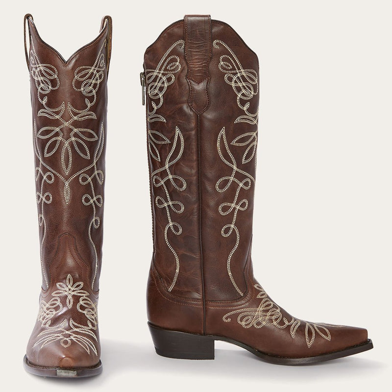Adeline Burnished Brown Back Zip Cowboy Boot | Stetson